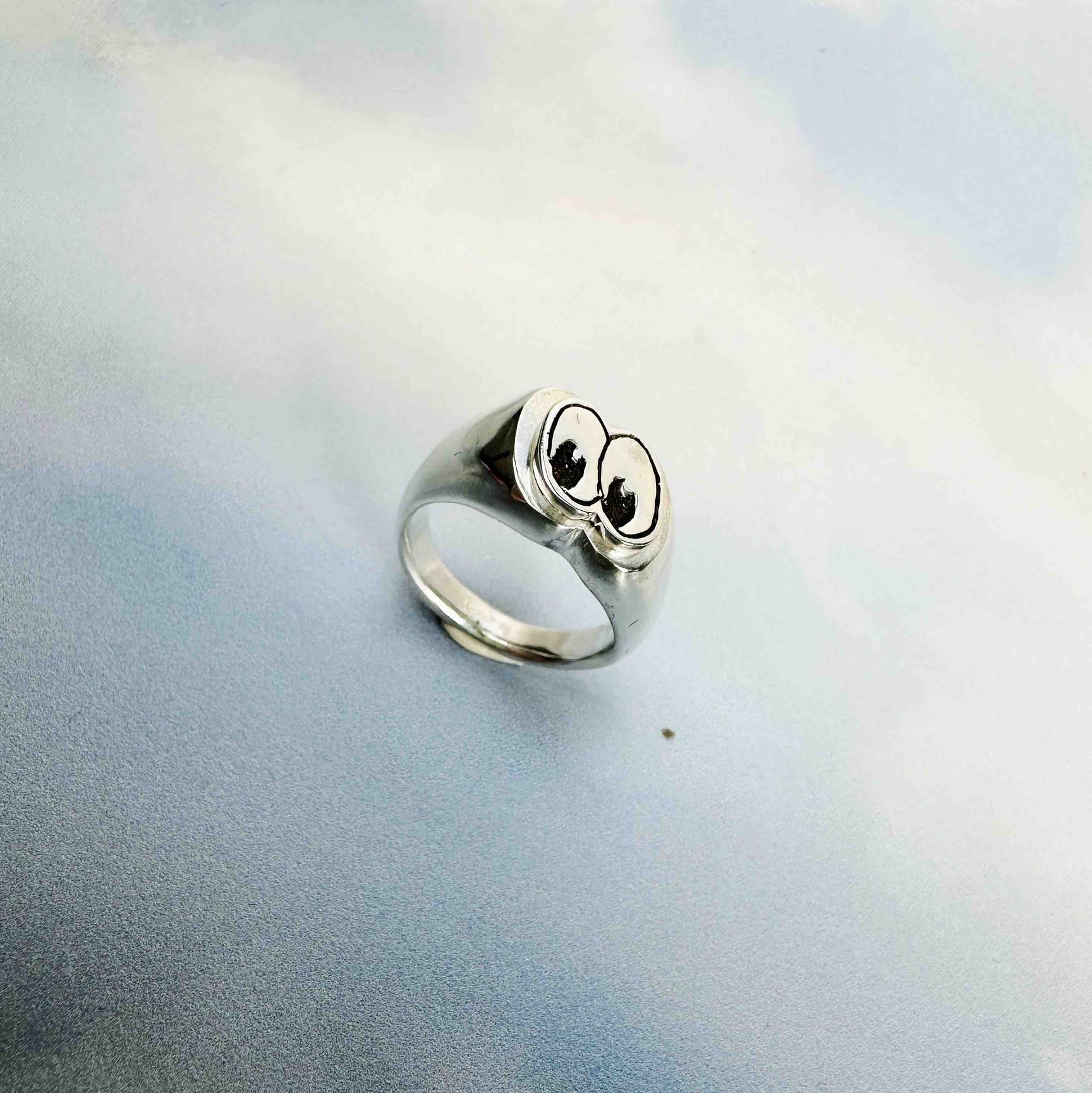 Googly Eyes Ring in Sterling Silver – Chunky Jewellery – Rat Betty