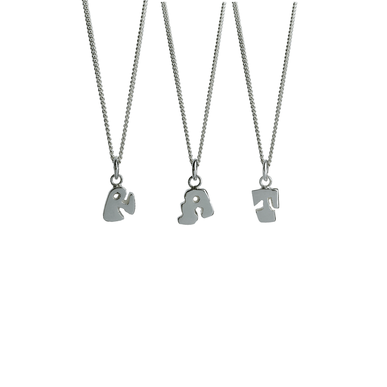 Alphabet and Number Charm Necklace in Sterling Silver – Handmade ...