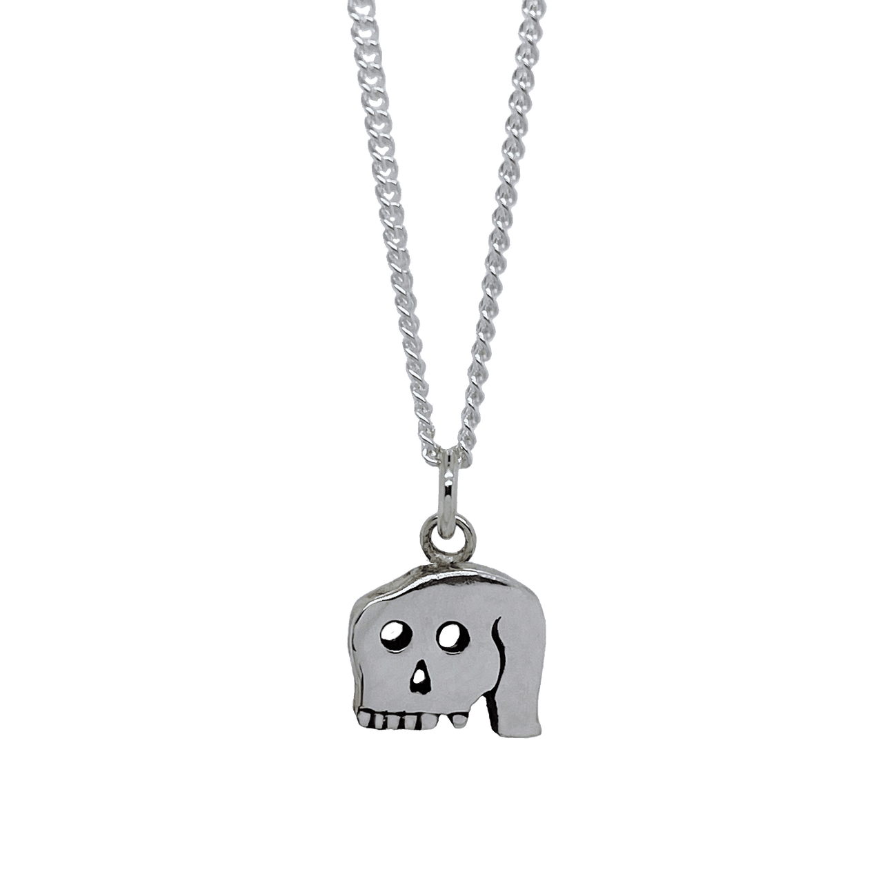 Ogling Skull Charm Necklace in Sterling Silver – Handmade Jewellery ...