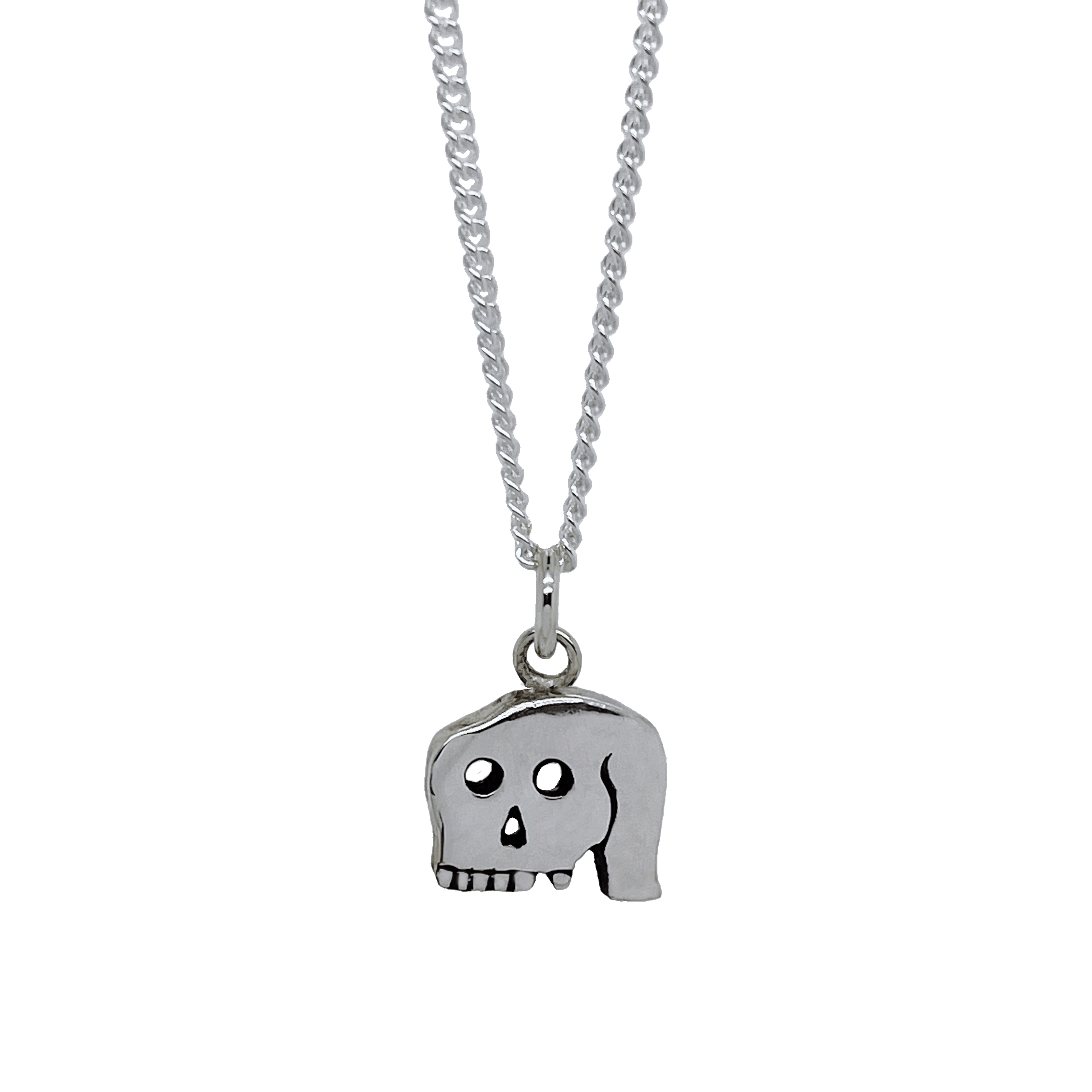 Ogling Skull Charm Necklace in Sterling Silver – Handmade Jewellery ...