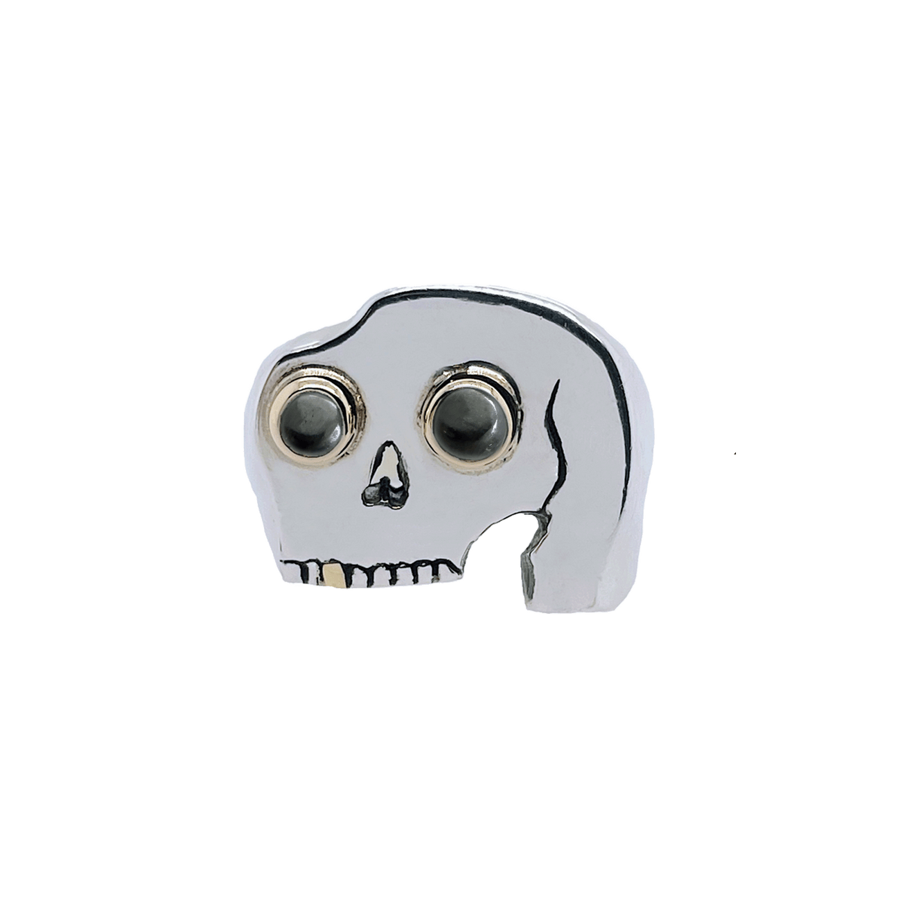 Hematite Ogling Skull Ring in Sterling Silver – Chunky Jewellery – Rat ...