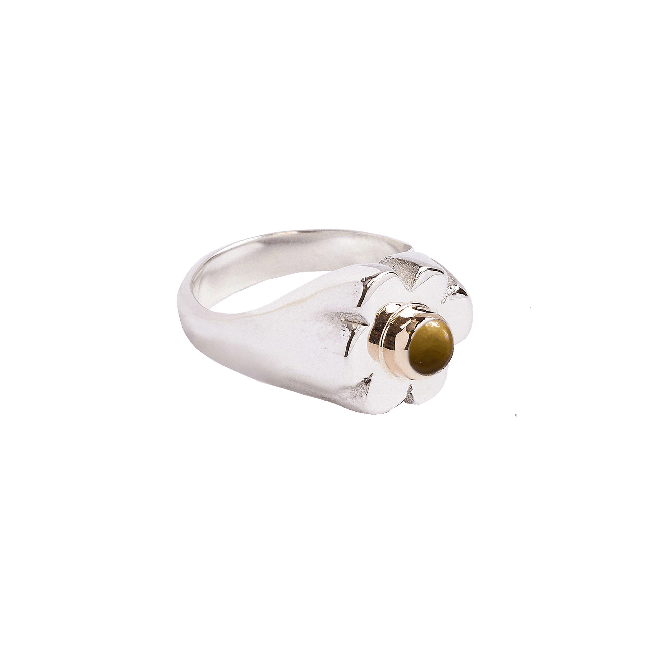 Lil Yellow Mookaite Jasper Wonky Flower Ring in Sterling Silver ...