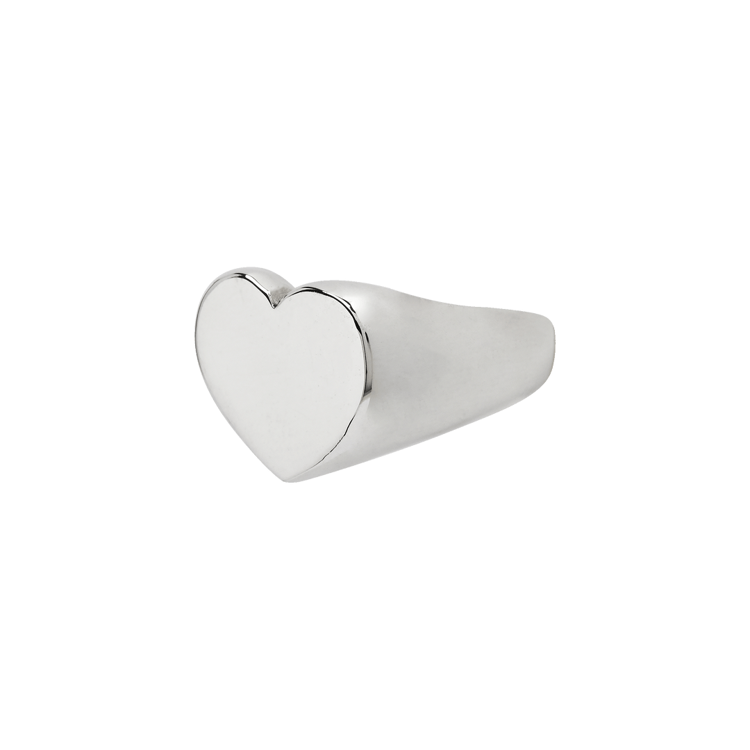 Small Blank Chubby Heart Ring in Sterling Silver – Chunky Jewellery ...