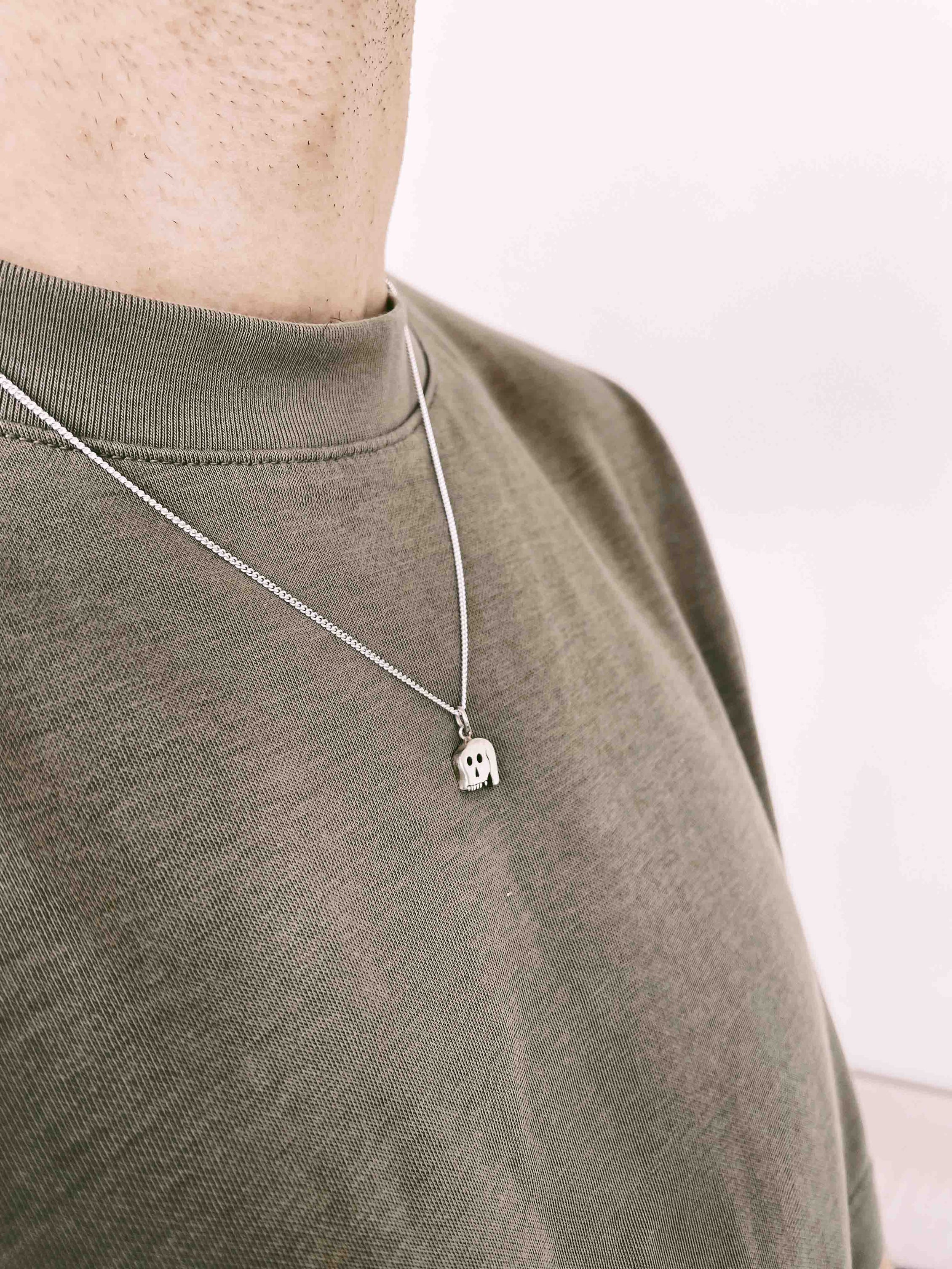 Ogling Skull Charm Necklace in Sterling Silver – Handmade Jewellery ...