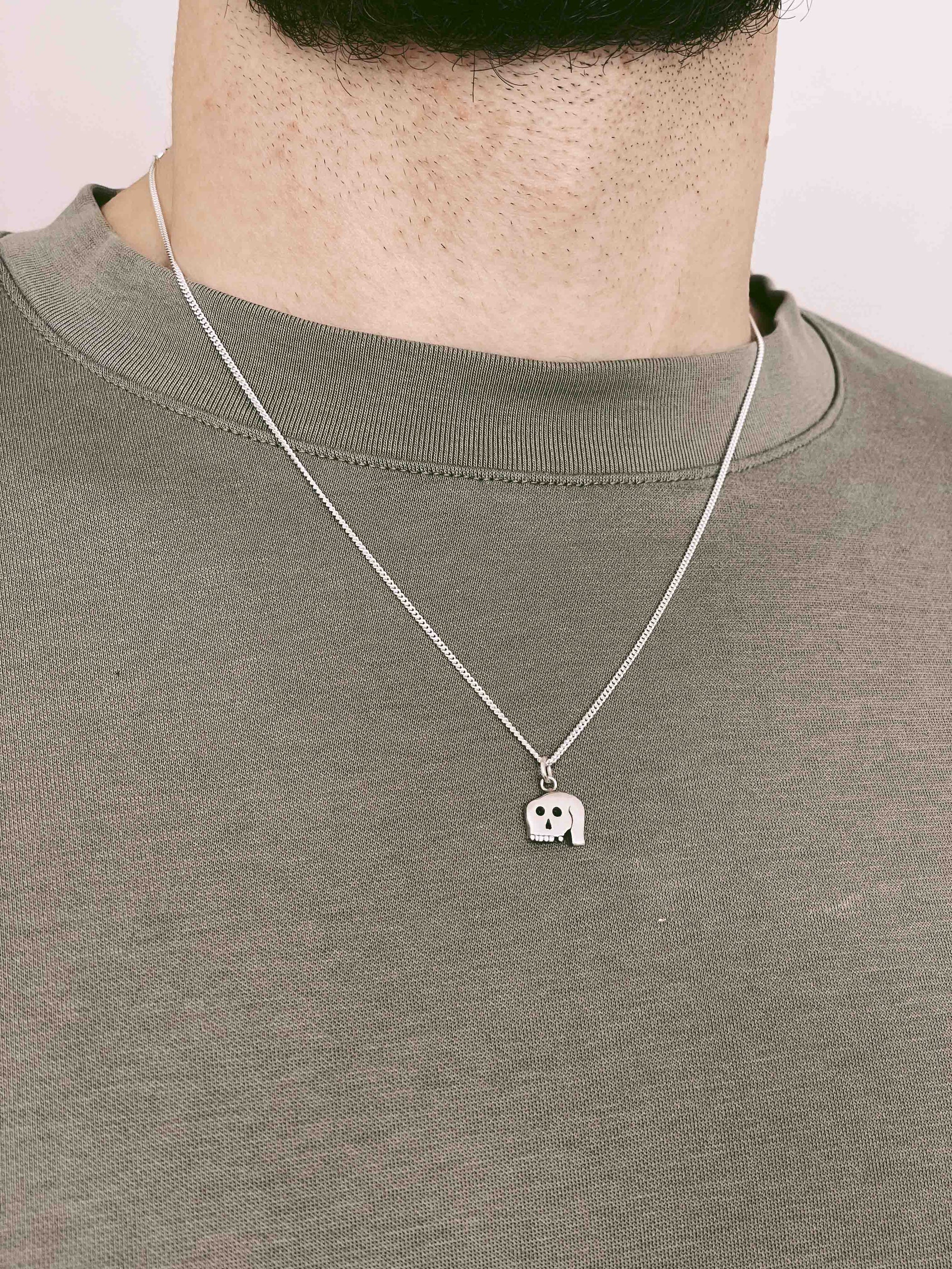 Ogling Skull Charm Necklace in Sterling Silver – Handmade Jewellery ...