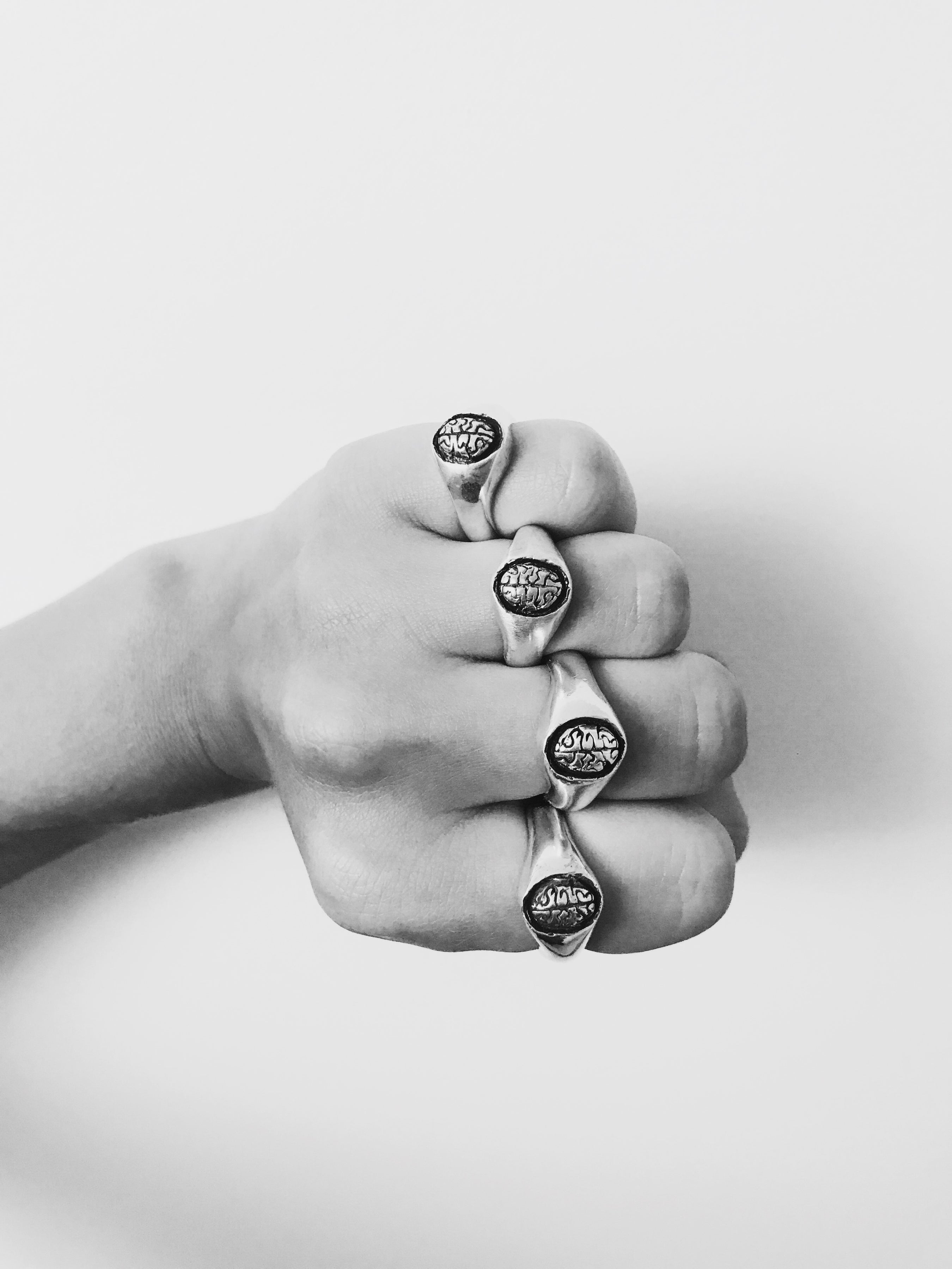 Exposed Brain Silver Signet Ring – Rat Betty
