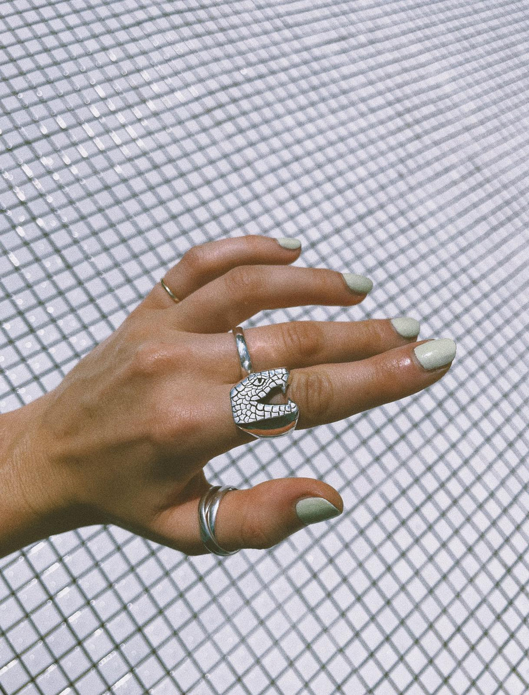 Fang Toothed Snake Ring in Sterling Silver – Chunky Jewellery – Rat Betty